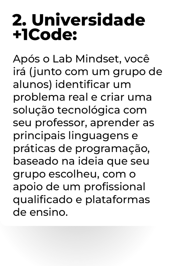 Seja aluno – MAIS1CODE